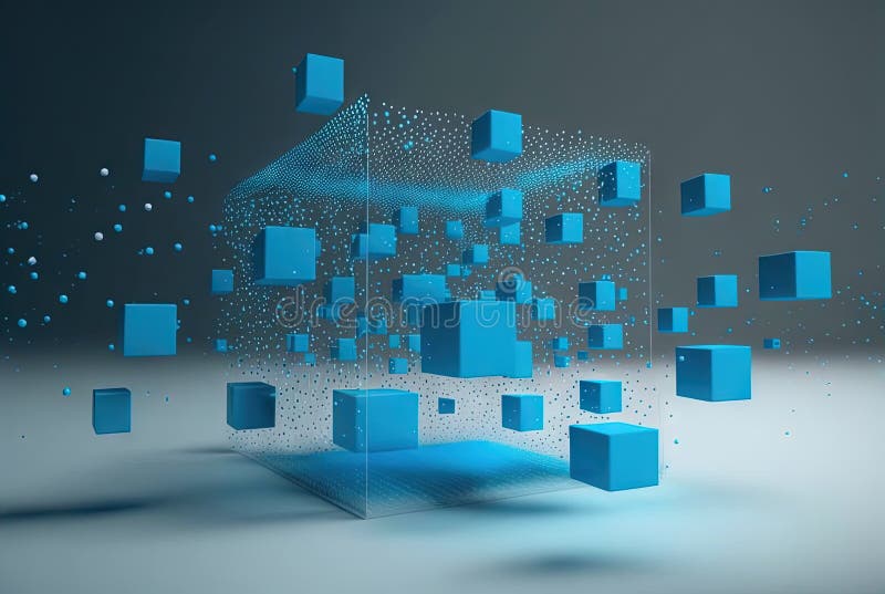 Data Abstract Concept With Clusters Particles And Objects Collected