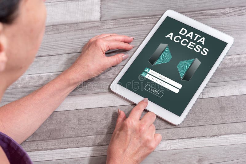 Data Access Concept on a Tablet Stock Photo - Image of network ...