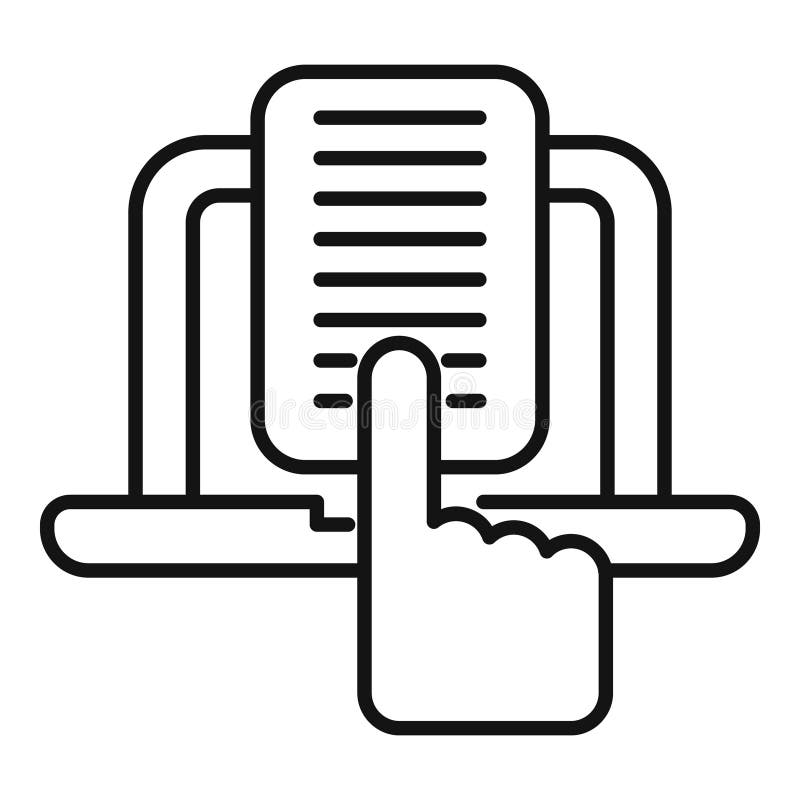 Data Access Document Icon Outline Vector. Recognition Scan Stock ...