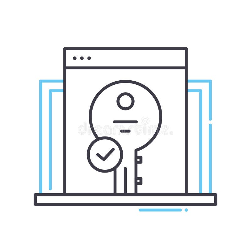 Data Access Line Icon, Outline Symbol, Vector Illustration, Concept ...