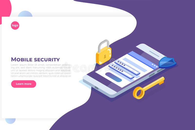 Data Access, Password Isometric Concept. Login Form on Screen Stock ...