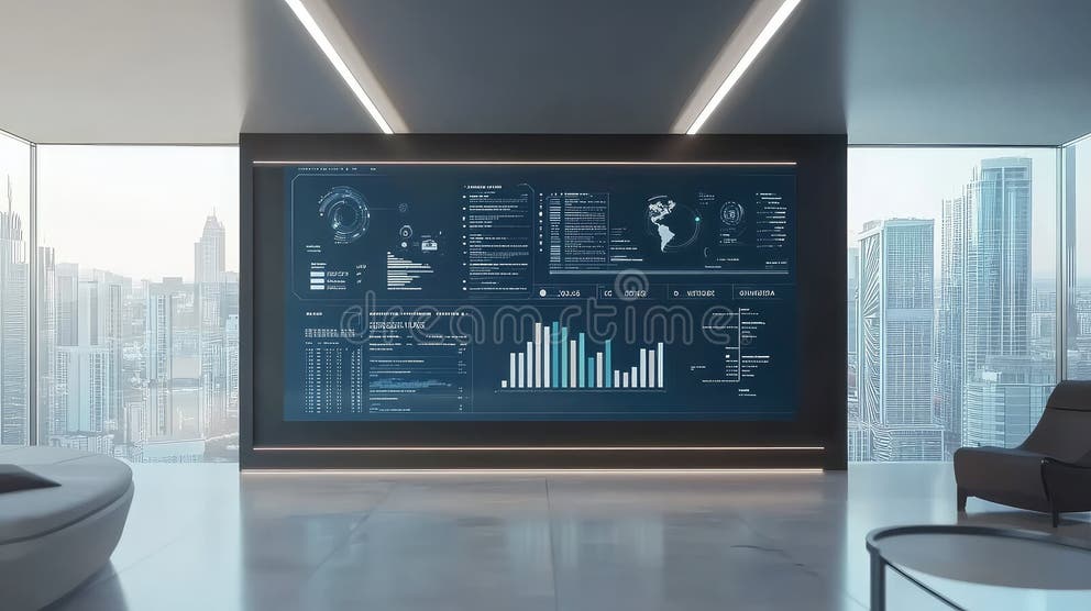 Data Advanced Real Estate Analytics Dashboard Scan Stock Illustration ...