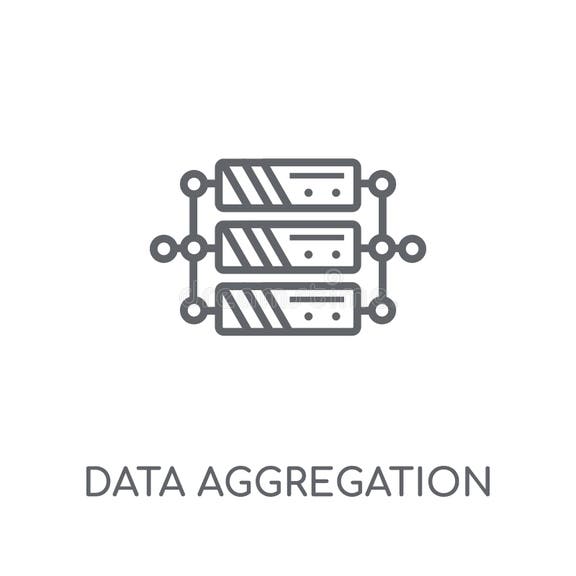 Data Aggregation Linear Icon. Modern Outline Data Aggregation Lo Stock Vector - Illustration of ...