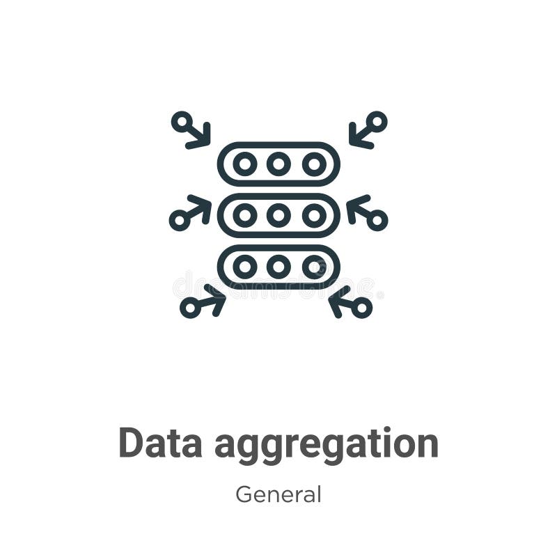 Data Aggregation Icon Vector Sign and Symbol Isolated on White ...