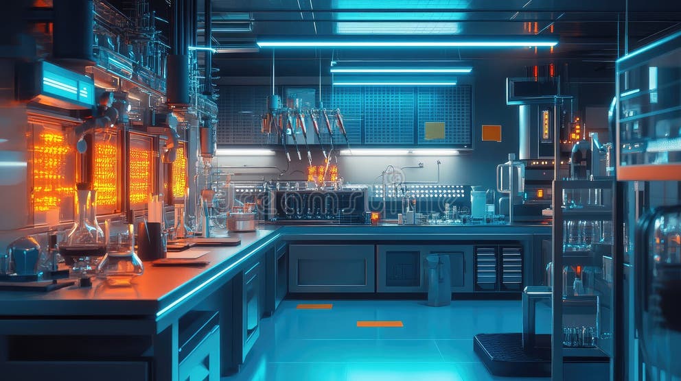 Data Ai Interpretation of Biotech Lab Stock Illustration - Illustration ...