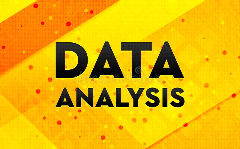 Data Analysis Abstract Digital Banner Yellow Background Stock ...