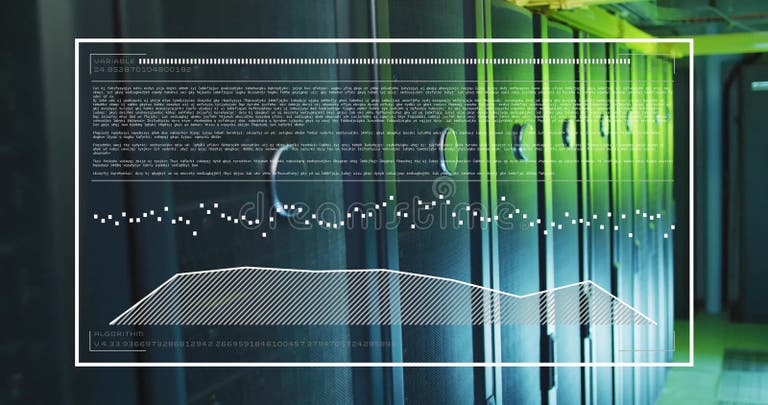 Data Analysis and Algorithm Image Over Server Racks in Data Center ...