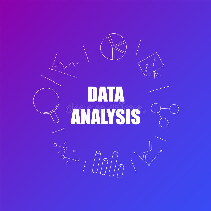 Data Analysis Background from Line Icon. Linear Vector Pattern Stock ...