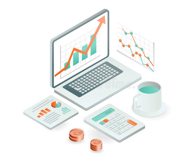 Data Analysis of Business Development and Earnings Stock Vector ...