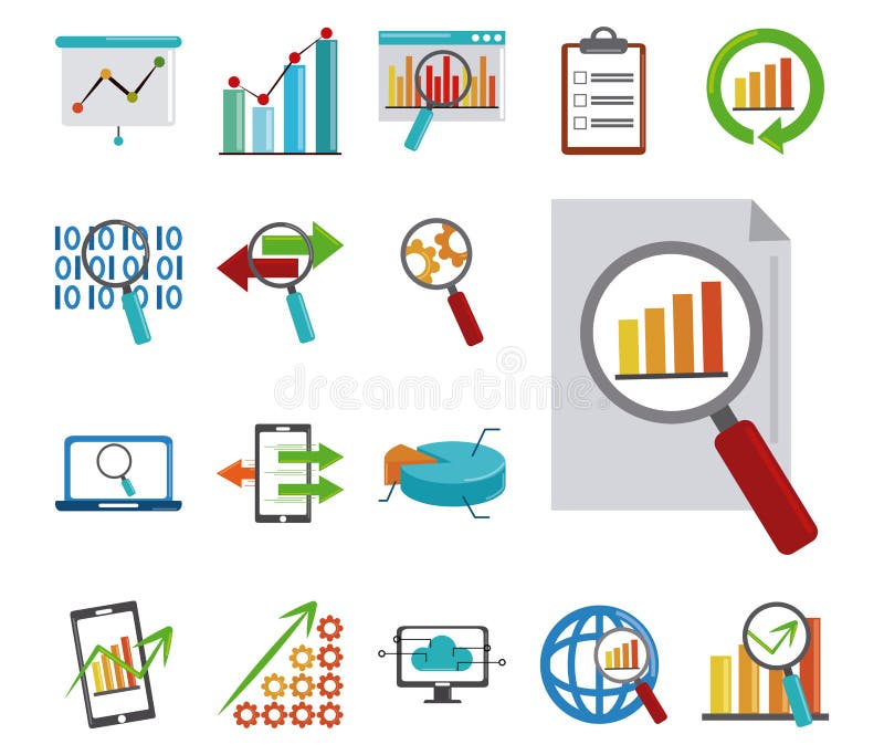 Data Analysis, Business Financial Economy Digital Collection Flat Icons ... Data Analysis, Business Financial Economy Digital Collection Flat Icons ...