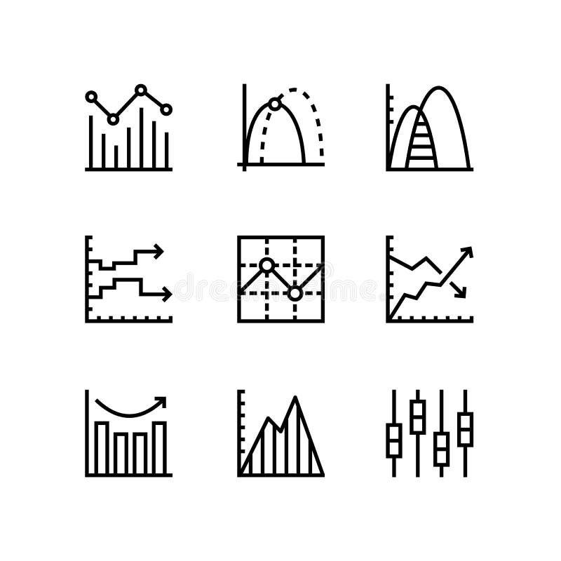 Data Analysis, Chart, Diagram Vector Simple Icons for Web and Mobile ...