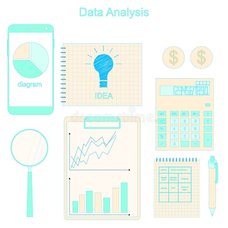 Data Analysis. the Charts and Graphs. the Income Growth Stock Vector ...