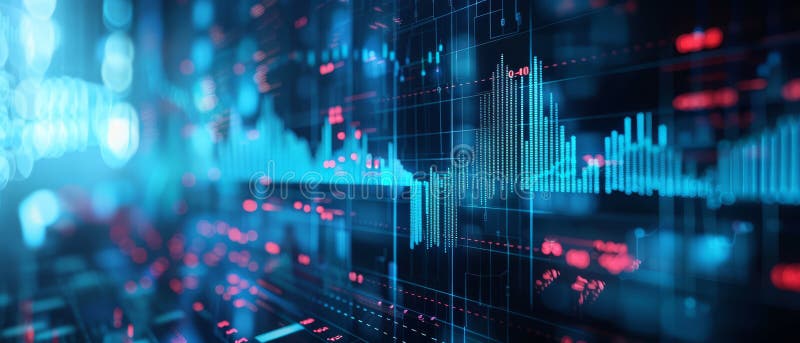 Data Analysis with Charts and Graphs on Digital Screen, Modern Blue ...
