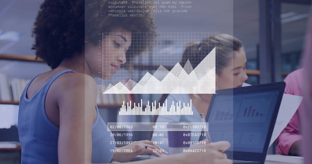 Data Analysis and Coding Image Over Diverse Business People Working in ...