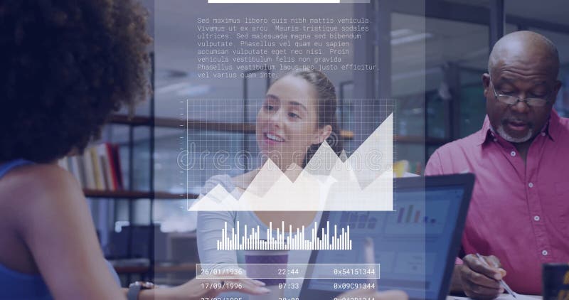 Data Analysis and Coding Image Over Diverse Business People Working in ...