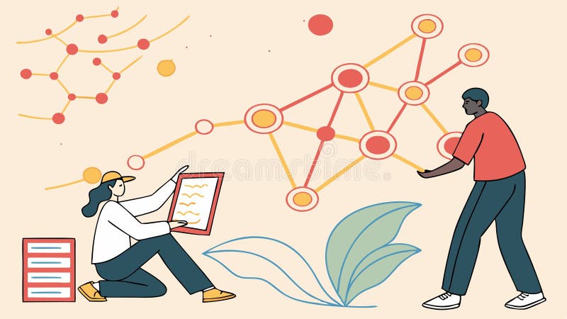 Data Analysis and Collaborative Work, Team with Network Graph, Vector Design Generative AI Stock ...