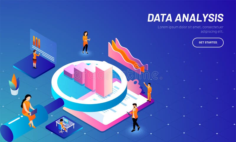 Data Analysis Concept Based Isometric Design with Illustration O Stock ... Data Analysis Concept Based Isometric Design with Illustration O Stock ...