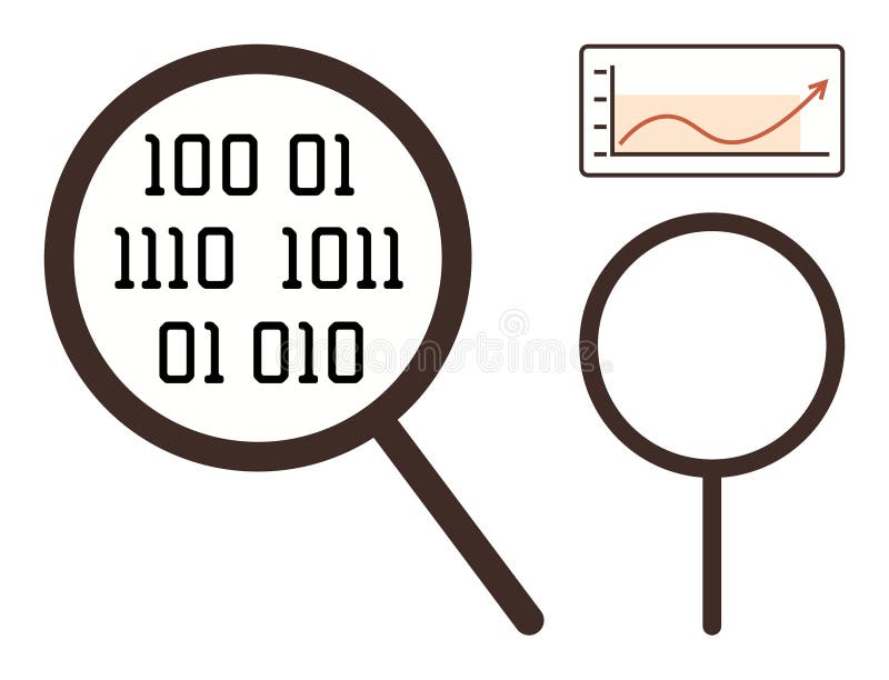 Data Analysis Concept with Binary Code and Growth Chart Inside ...