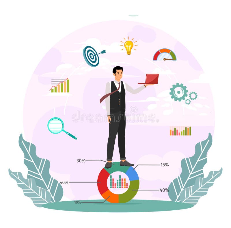 Data Analysis Concept, Datum Analytics or Customer Insight. Stock Illustration - Illustration of ...