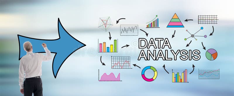 Data Analysis Concept Drawn by a Man Stock Image - Image of wall ...