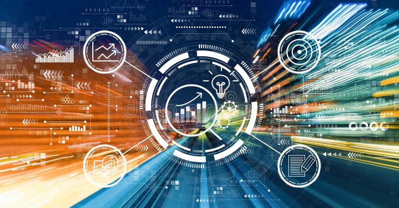 Data Analysis Concept with High Speed Motion Blur Stock Image - Image ...