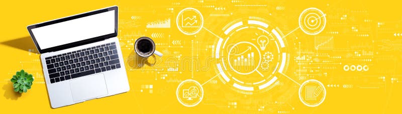 Data Analysis Concept with a Laptop Computer Stock Illustration ...