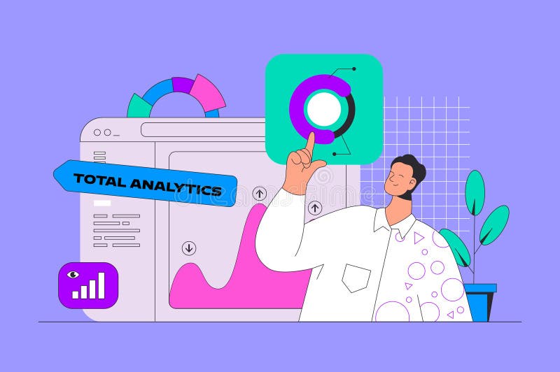 Data Analysis Concept in Modern Flat Design for Web. Vector ...