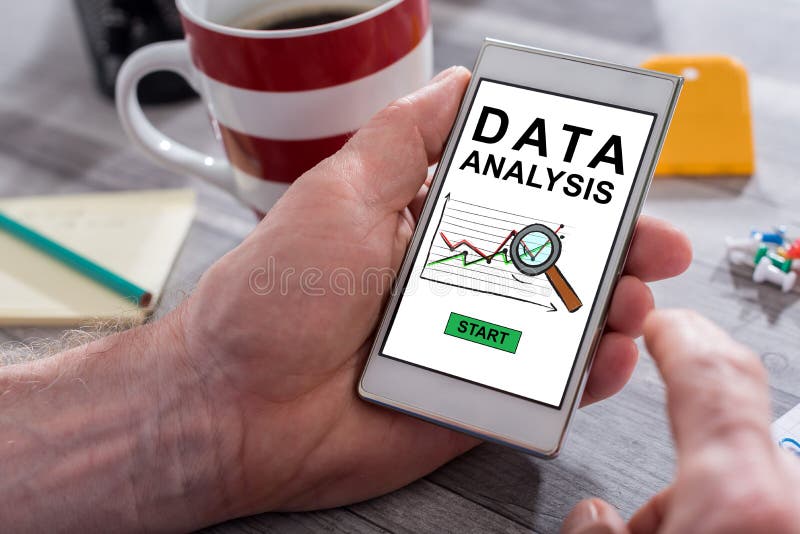 Data Analysis Concept on a Smartphone Stock Image - Image of economy ...