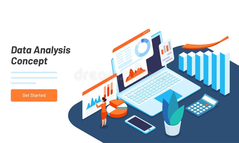 Data Analysis Concept Based Isometric Design with Illustration O Stock ... Data Analysis Concept Based Isometric Design with Illustration O Stock ...