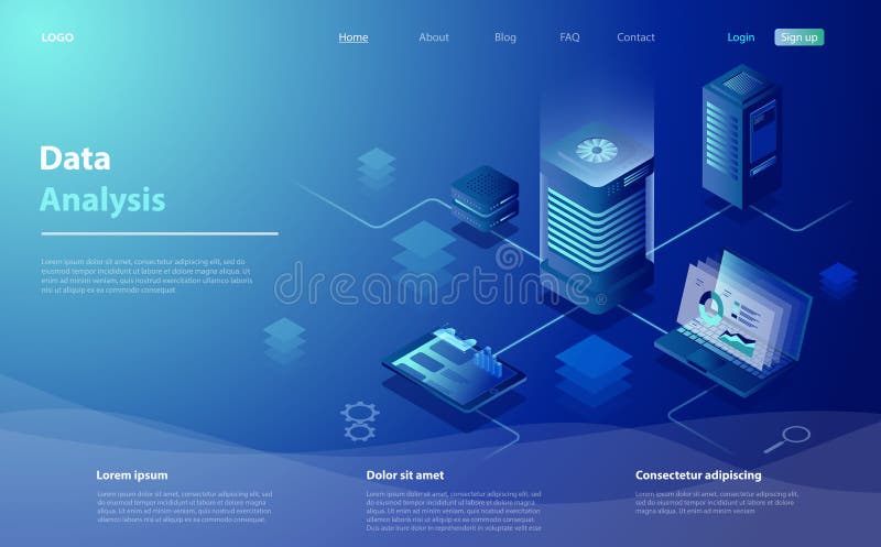 Big Data Flow Processing Data Protection Concept. Cloud Database, Web Hosting Server Room ...