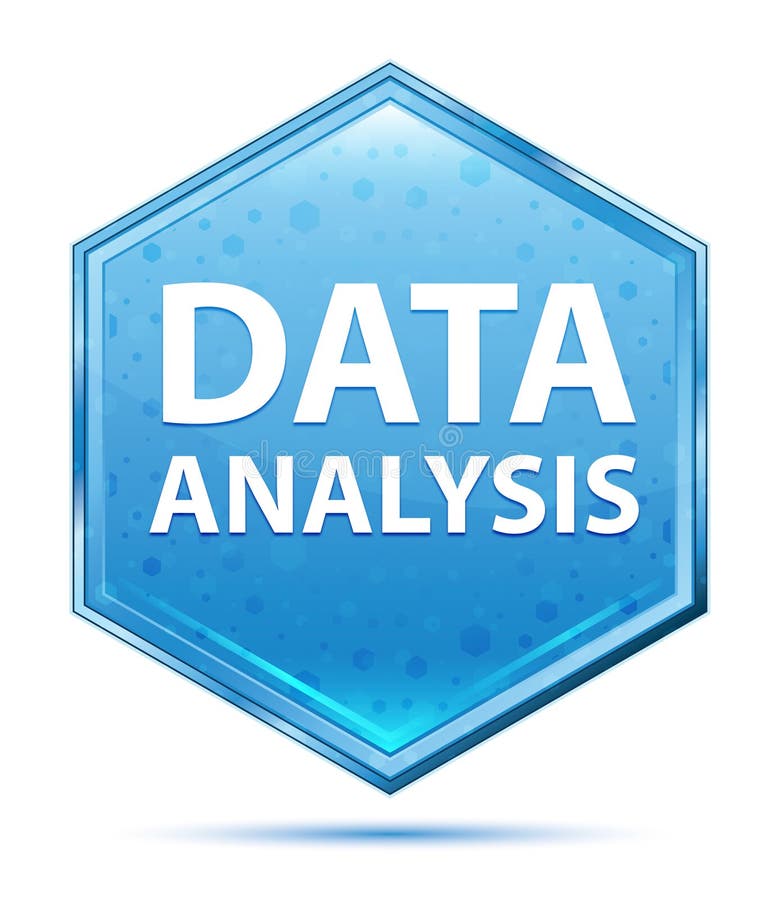 Data Analysis Crystal Blue Hexagon Button Stock Illustration ...