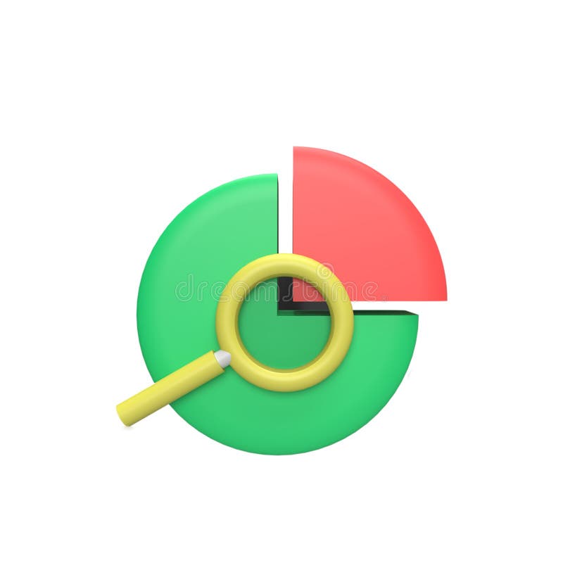 Data Analysis 3d Model Cartoon Style. Render Illustration Stock Illustration - Illustration of ...