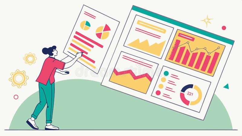 Data Analysis Dashboard, Business Analytics and Information Display Vector Design Generative AI ...