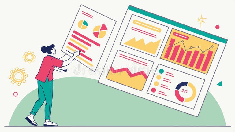 Data Analysis Dashboard, Business Analytics and Information Display Vector Design Generative AI ...