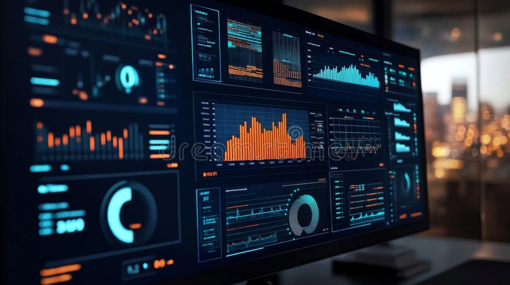 Data Analysis Dashboard Displaying Dynamic Charts and Graphics Stock ...