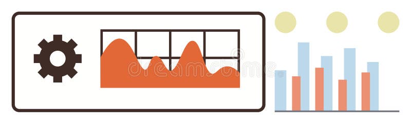Data Analysis Dashboard Featuring Graphs, Charts, and Settings Gear ...