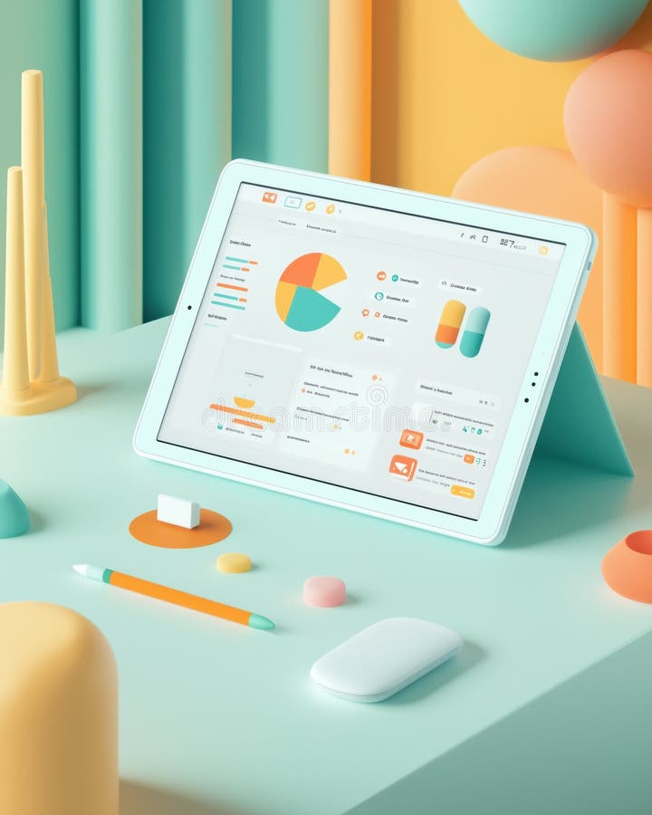 Data Analysis Dashboard Interface Modern Workspace Digital Mockup ...