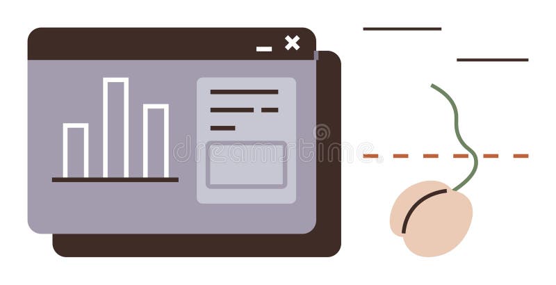 Data Analysis Dashboard and Mouse Pointer Representing Technology and Digital Interaction Stock ...