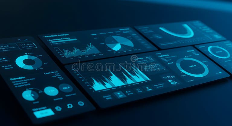 Data Analysis Dashboards Displaying Charts and Graphs on Multiple ...