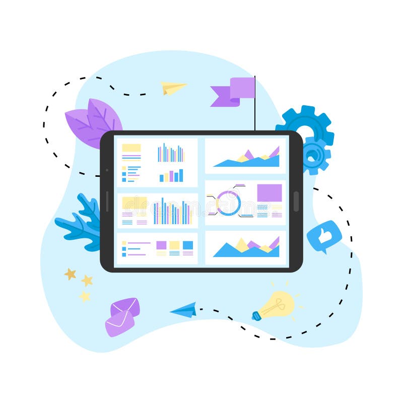 Data Analysis Design Concept. Graph, Diagram and Statistics on Business ...