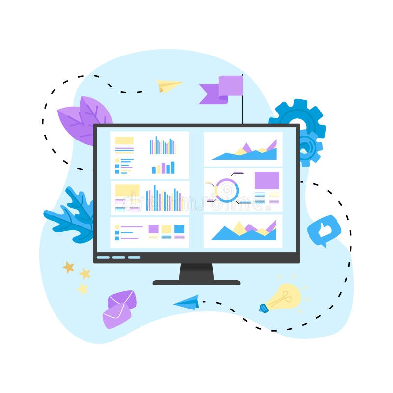 Data Analysis Design Concept. Graph, Diagram and Statistics on Business ...