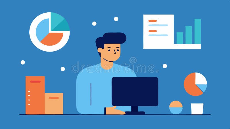 Data Analysis a Developer Surrounded by Floating Graphical Elements ...