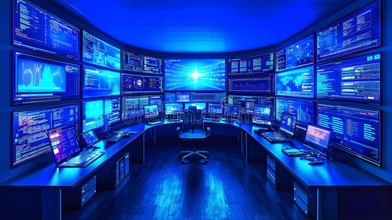 Data Analysis Event Modern Control Room Digital Technology Environment ...