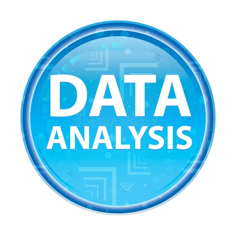 Data Analysis Floral Blue Round Button Stock Illustration ...