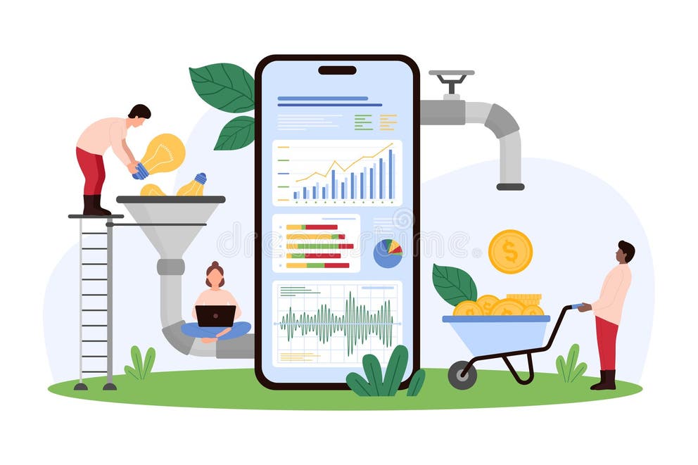 Data Analysis, Funnel for Light Bulb Conversion in Coins, Tiny People ...