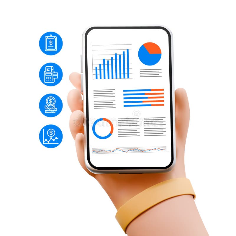 Data Analysis Graph Chart Information for Decision. Cute Cartoon Hand ...