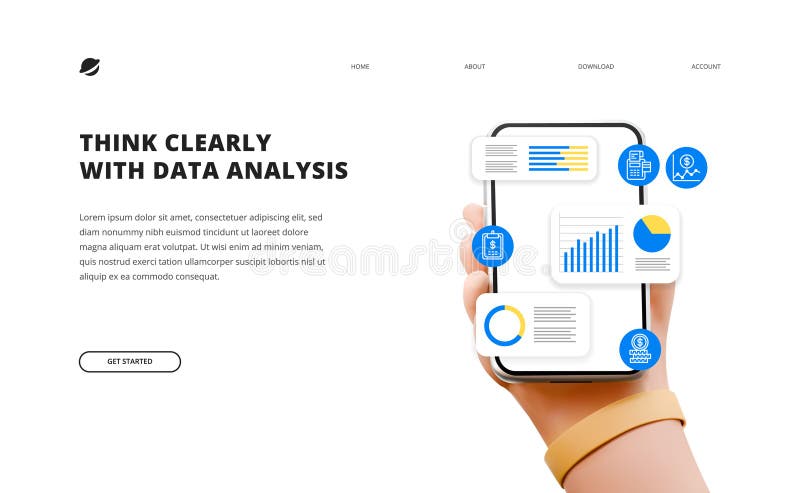 Data Analysis Graph Chart Information for Decision Landing Page Concept ...