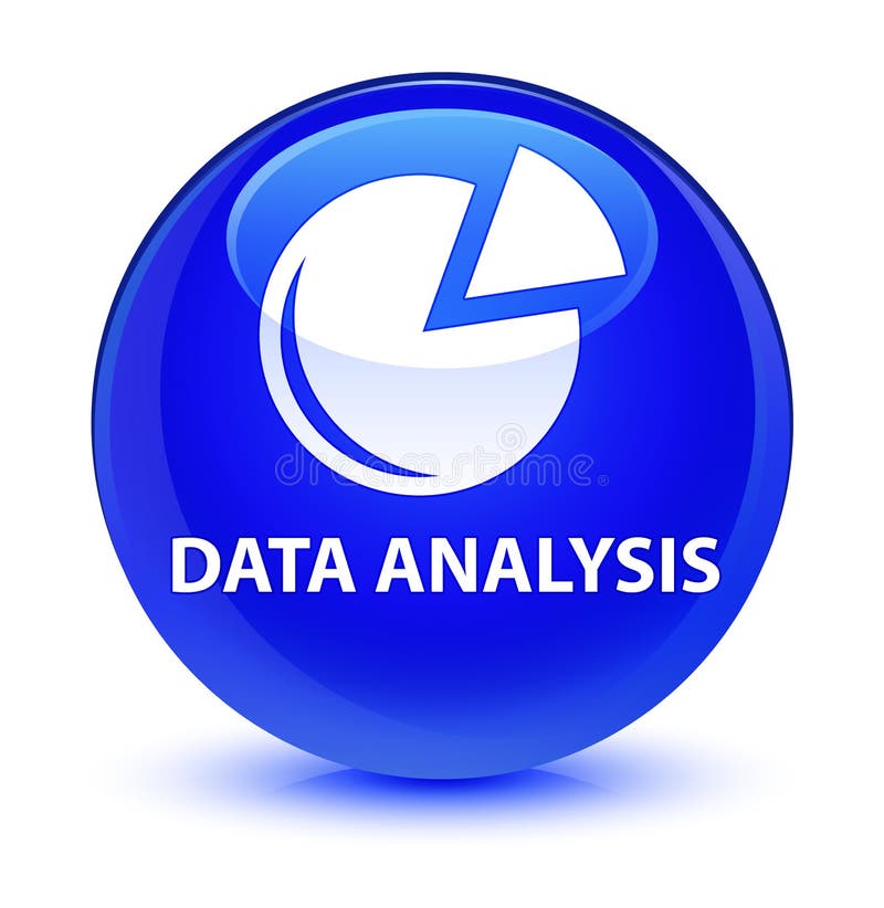 Data Analysis Graph Icon Glassy Blue Round Button Stock Illustration Illustration Of Report