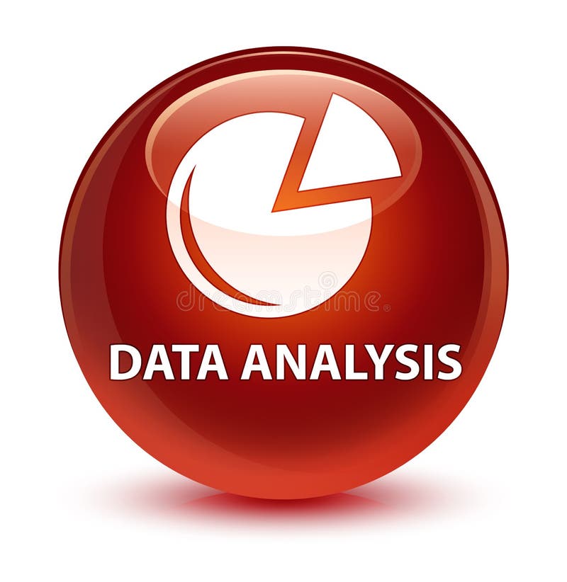 Data Analysis (graph Icon) Glassy Brown Round Button Stock Illustration ...