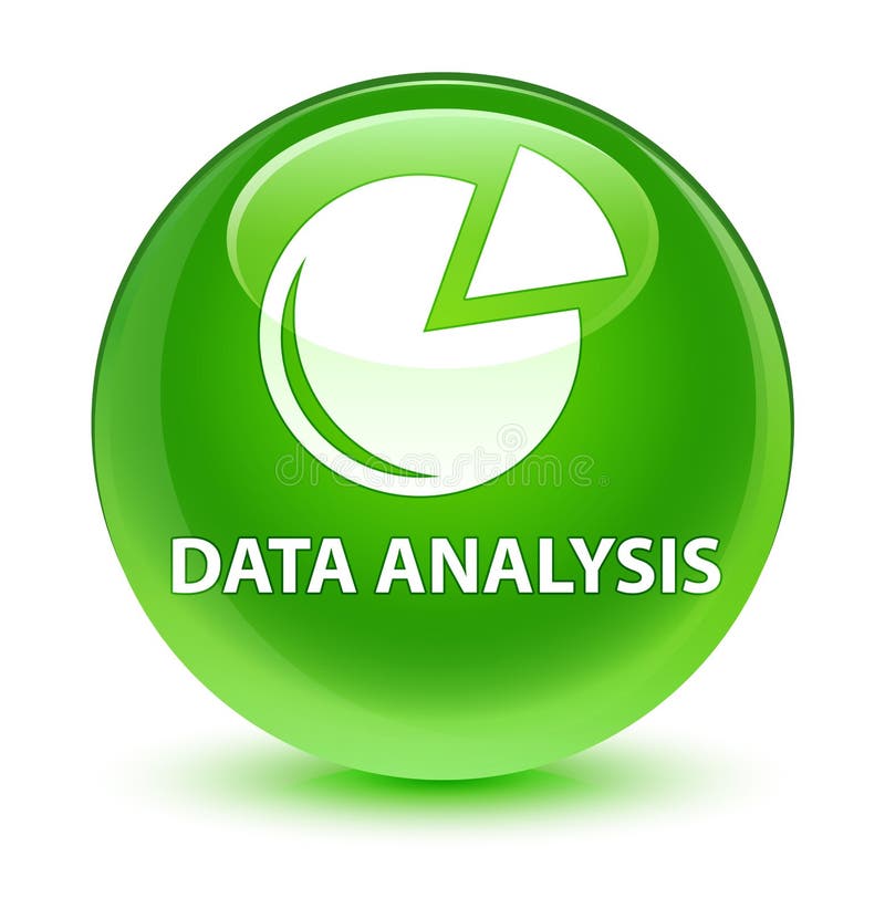 Data Analysis (graph Icon) Glassy Green Round Button Stock Illustration ...